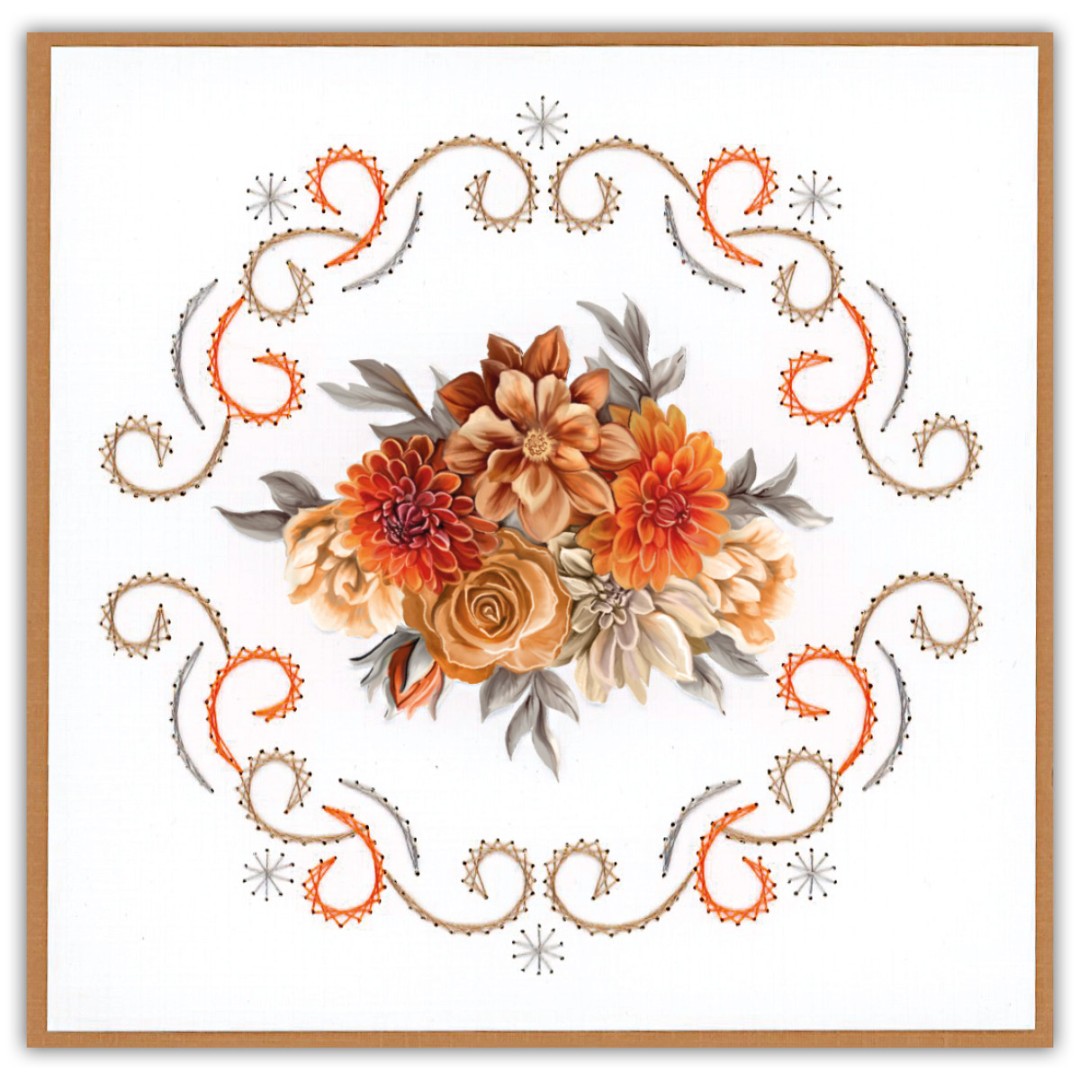 Stitch & Do Kit 236 - Orange Floral – Add Some Sparkle