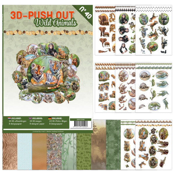 Wild Animals Decoupage & Backing Paper Book (no. 40) – Add Some Sparkle