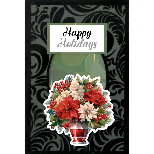 3d Velvet Cards No. 15 - Floral Christmas – Add Some Sparkle