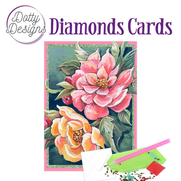 Dotty Design Diamond Cards - Red & Yellow Flower (A6) – Add Some Sparkle