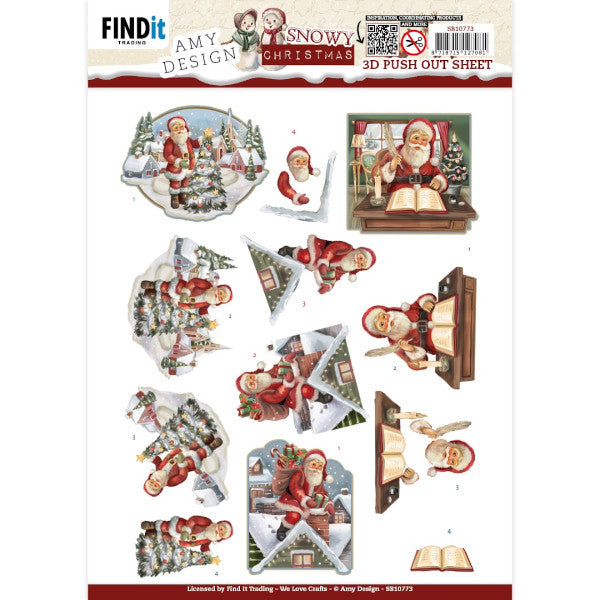 Amy Design - Snowy Christmas - Snowy Santa Die Cut Decoupage – Add Some ...