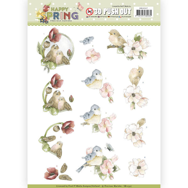 Happy Spring Die Cut Decoupage - Happy Birds – Add Some Sparkle